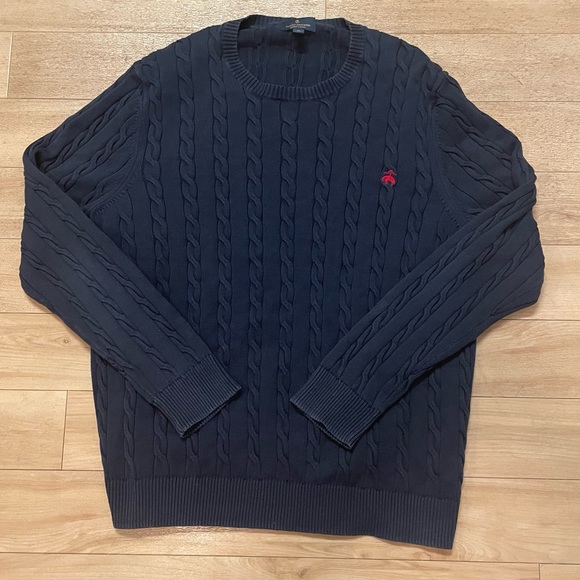Brooks Brothers | Sweaters | Brooks Brothers Supima Cotton Cable Knit Sweater Mens Xl Navy Blue ...